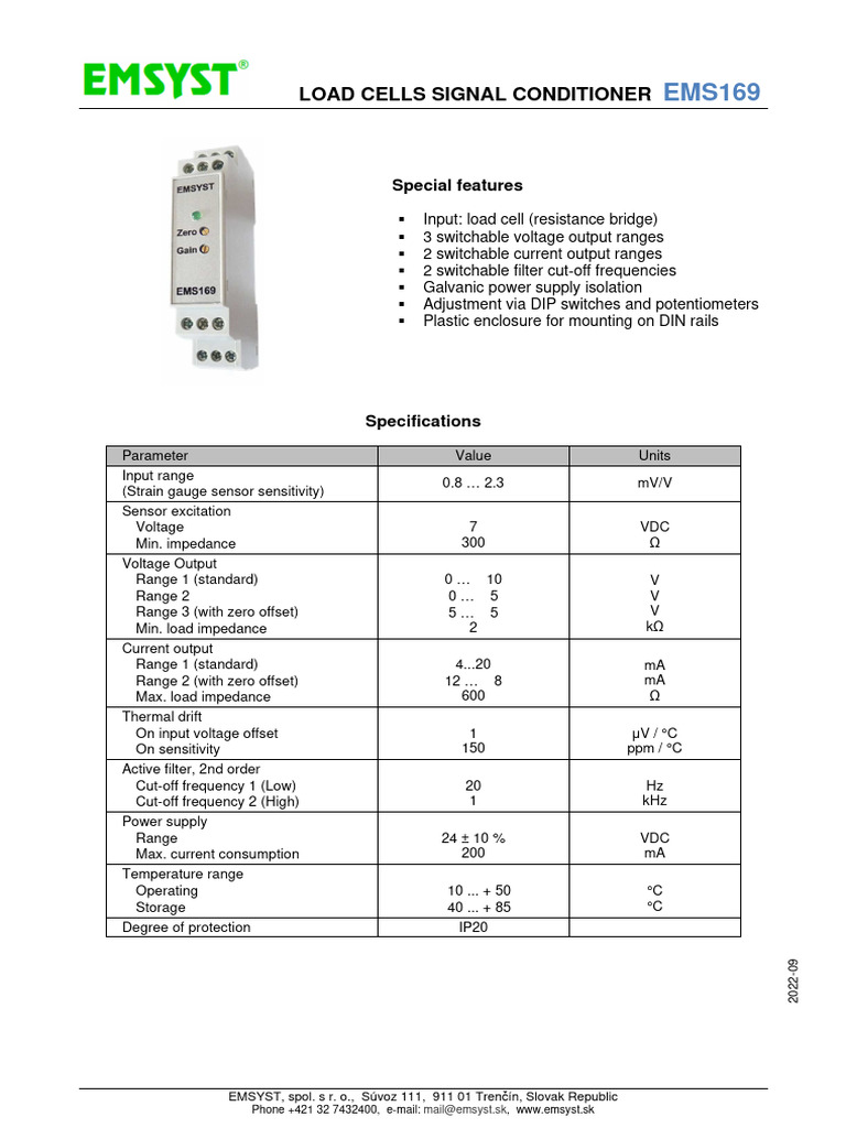 EMS169 Datasheet en | PDF