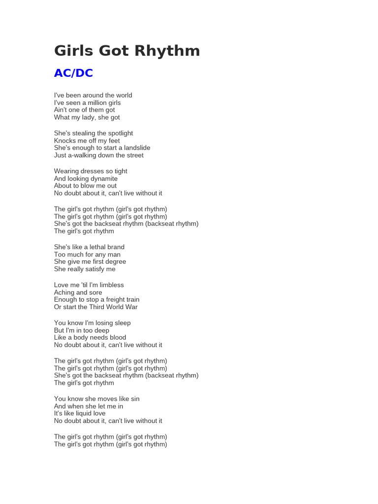 Girls Got Rhythm | PDF