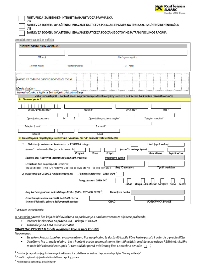 Zahtjev Za Polog Pazara | PDF