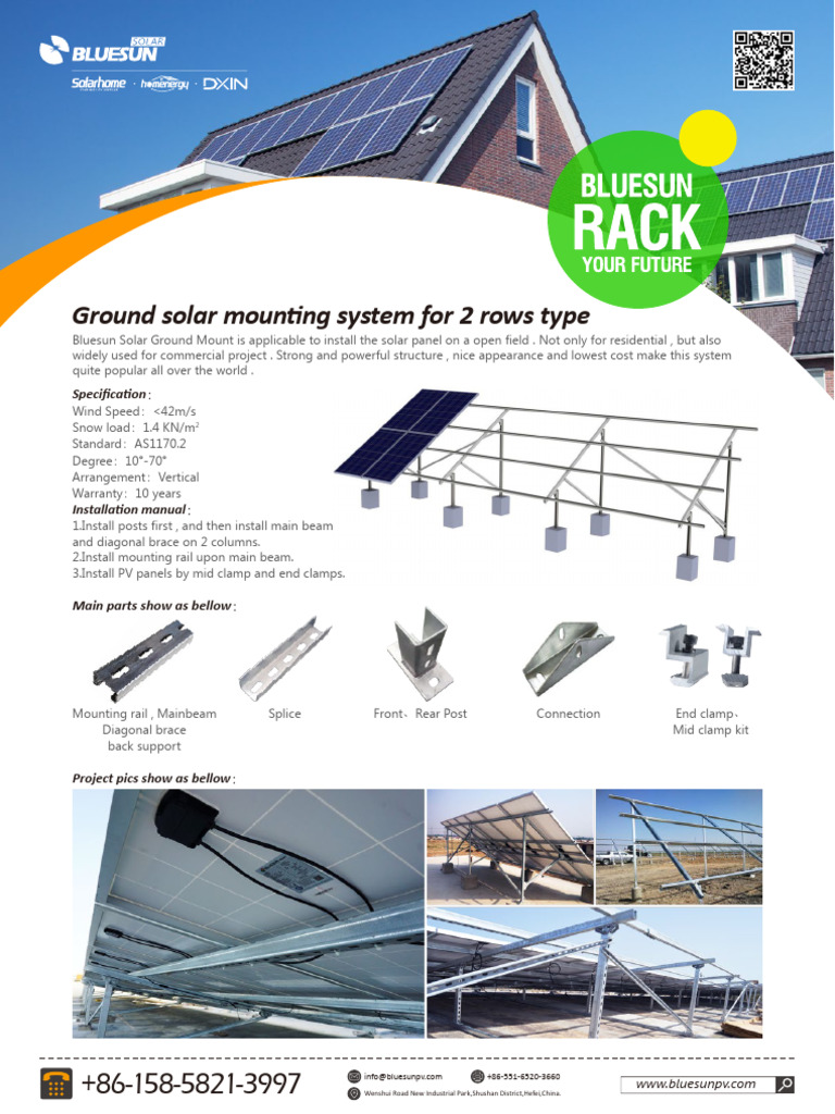Ground Mounting Structure Datasheet | PDF