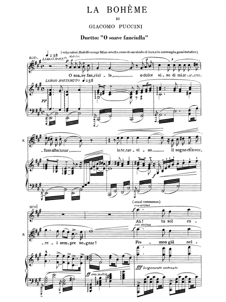 IMSLP885137-PMLP50378-puccini o Soave Fanciulla From La Boheme Ricordi ...