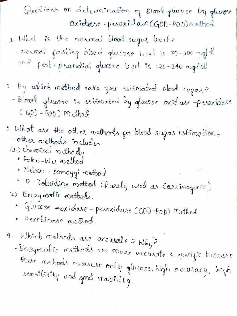 Blood Glucose Estimation Biochemistry | PDF