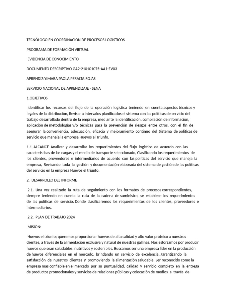 Documento Descriptivo Sena | PDF