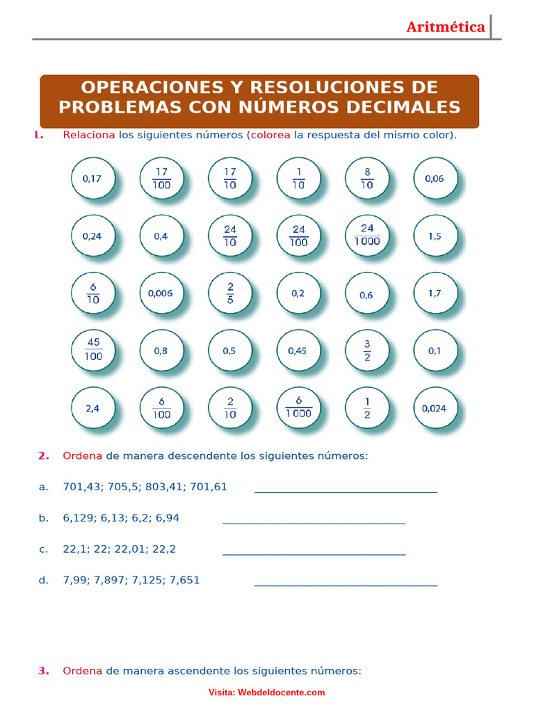 Decimales 2 | PDF