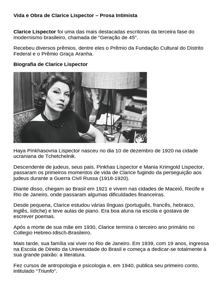 Clarice Lispector | PDF