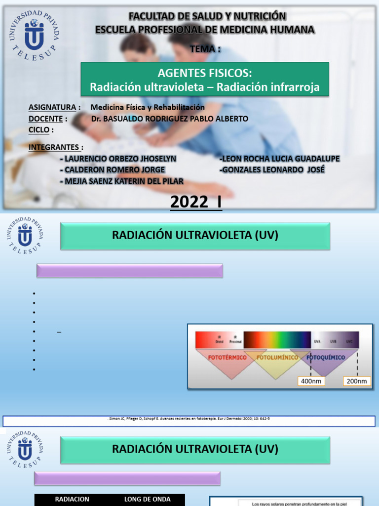 Agentes Fisicos Radiacion Ultravioleta - Radiacion Infrarroja | PDF