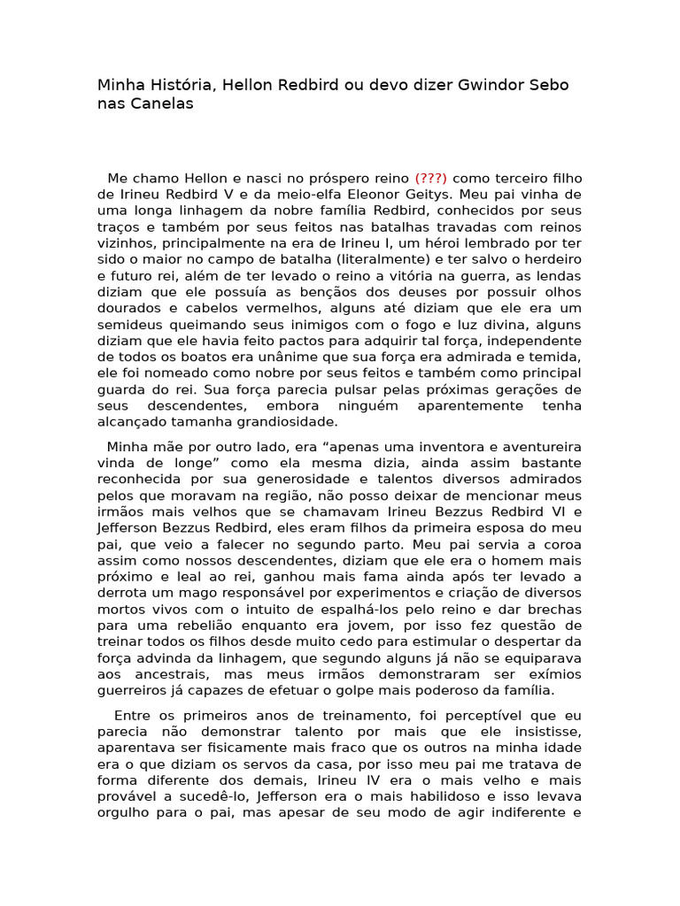 Gwindor Sebo Nas Canelas | PDF