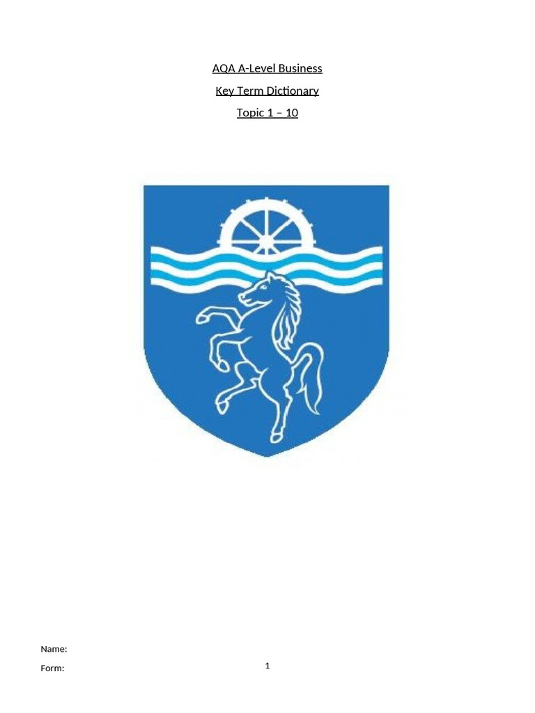 A-Level Dictionary Business | PDF