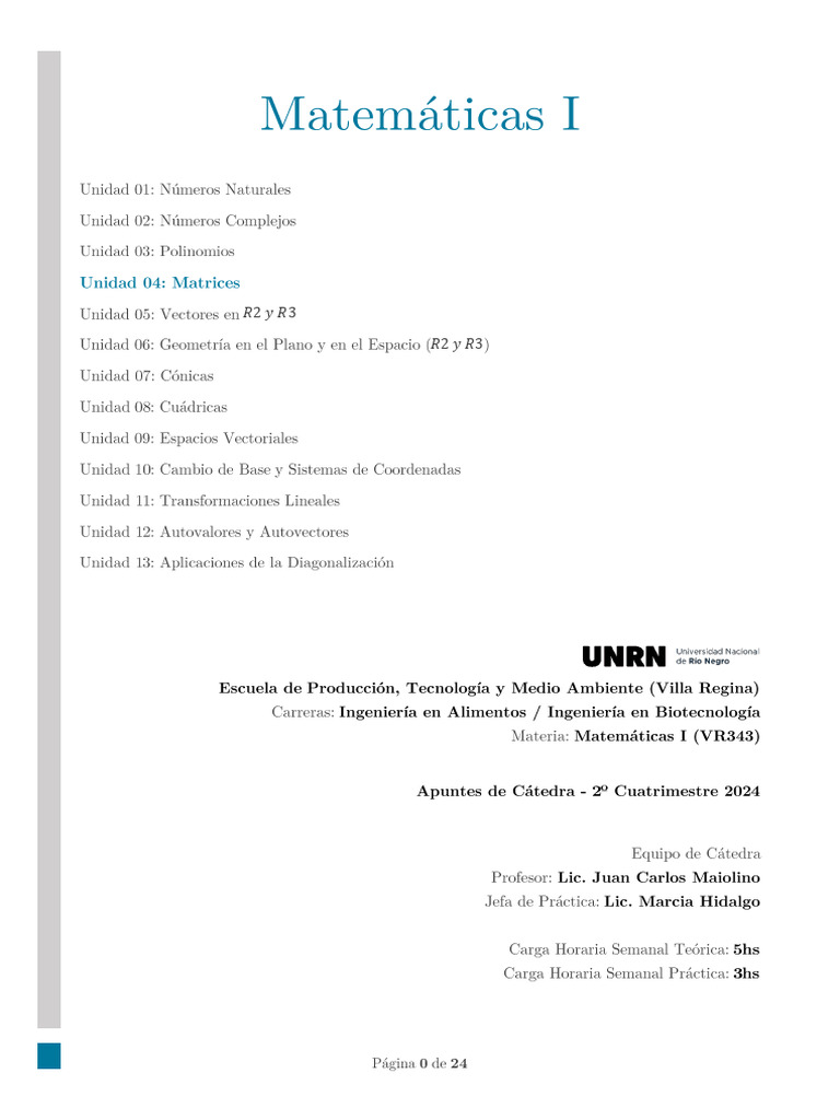 Unidad 04 - Matrices | PDF