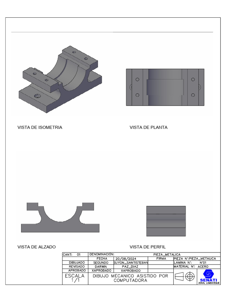 Pieza Metalica 3D | PDF