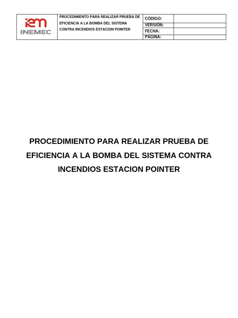 PROCEDIMIENTO_PRUEBA DE EFICIENCIA_SCI_POINTER | PDF