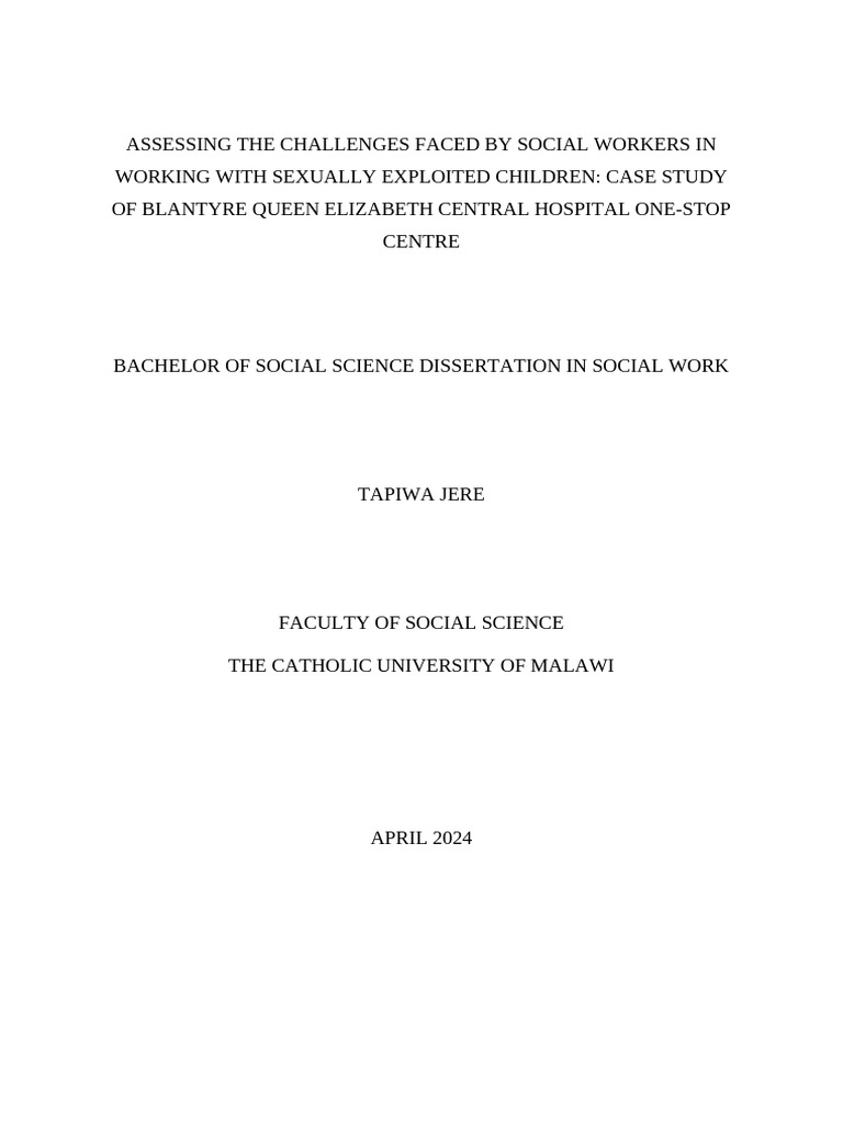 Dissertation by Tapiwa Jere Final | PDF | Child Abuse | Social Work
