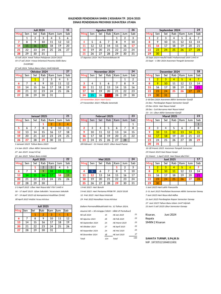 Kalender Pendidikan 2024-2025 KIRIM | PDF