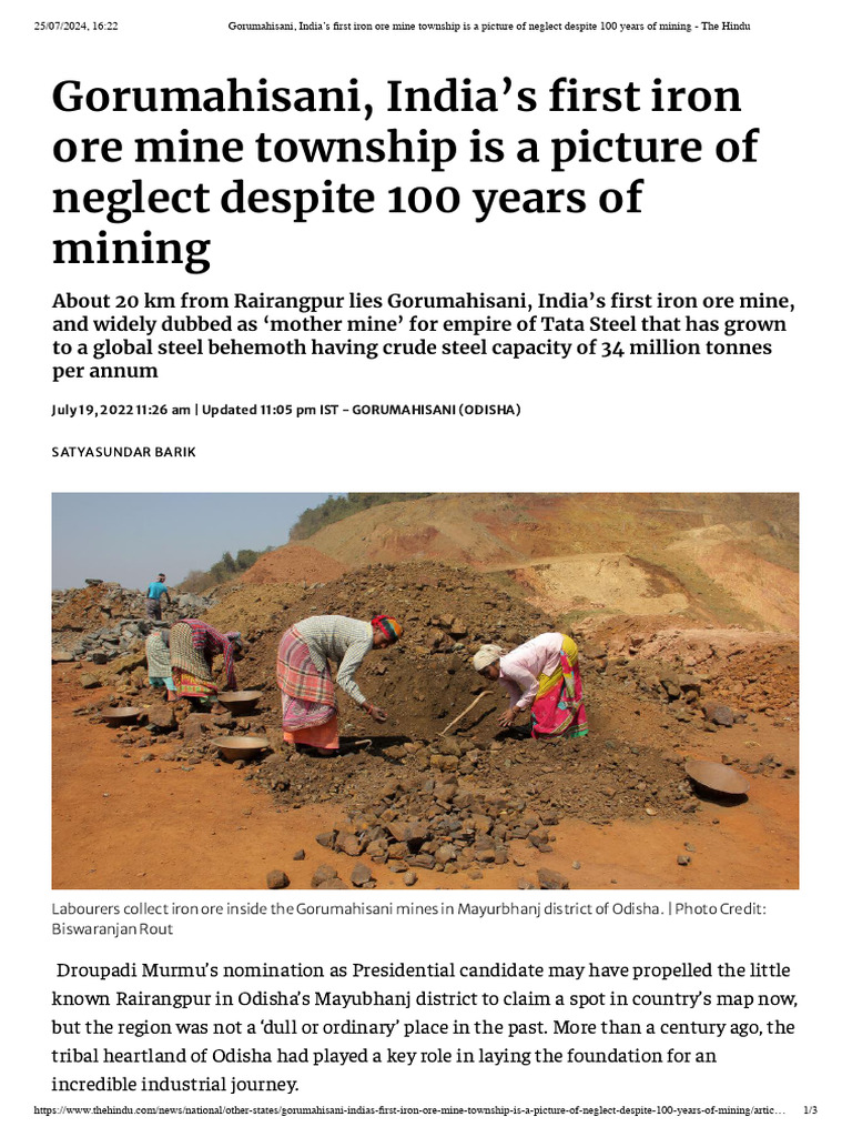 Gorumahisani, India’s first iron ore mine township is a picture of ...