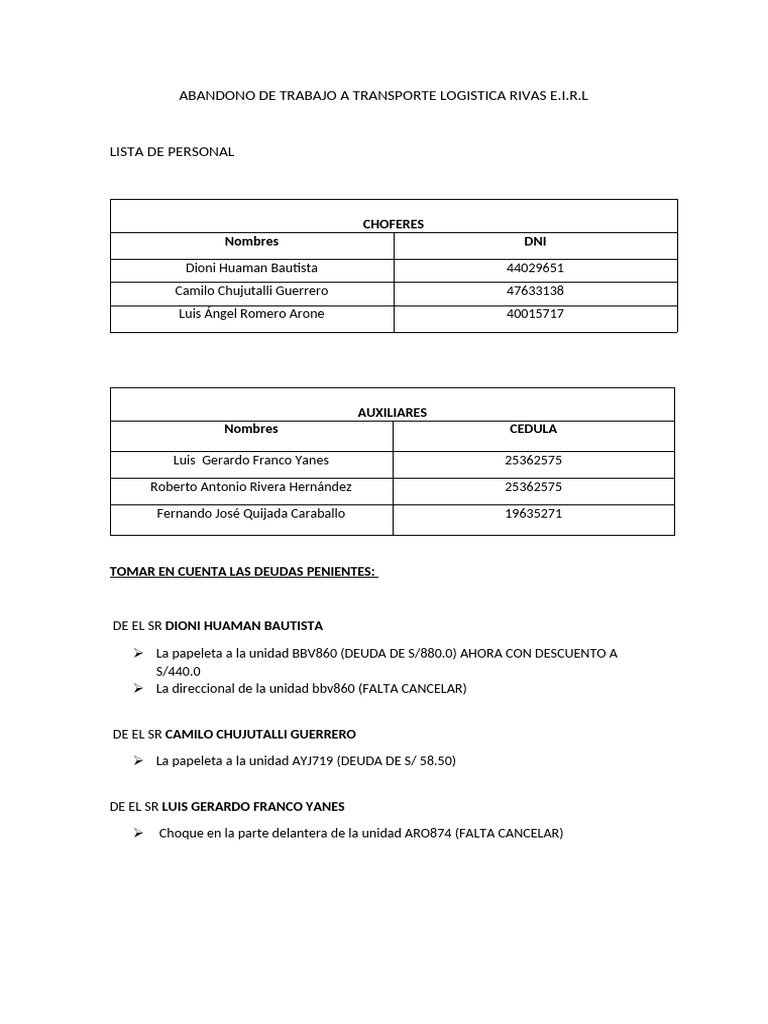 Lista de Individuos | PDF