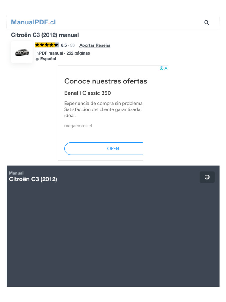 Manual de Usuario Citroën C3 (2012) (Español - 25 | PDF | Coche | Tecnología