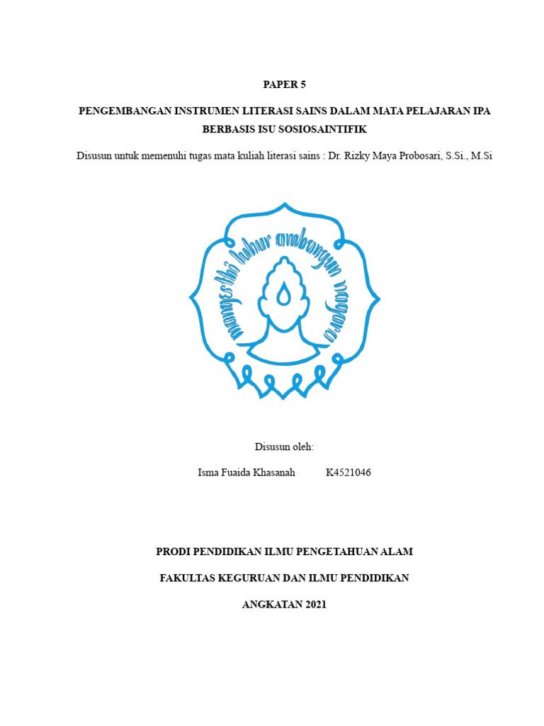 Paper 5 - Pengembangan Instrumen Literasi Sains Dalam Mata Pelajaran ...