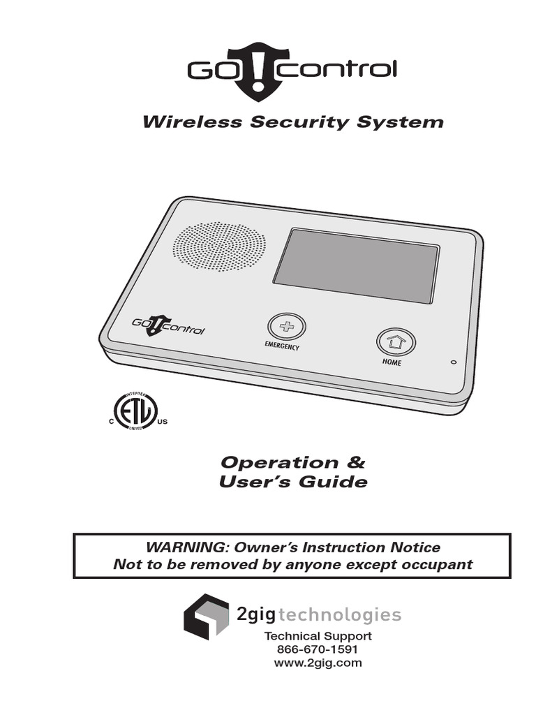 GoControl User Manual Rev A | PDF | Security Alarm