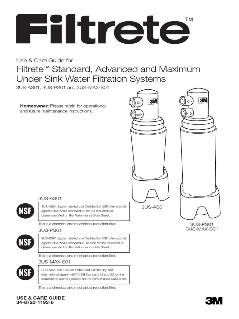 Filtrate Under Sink Water Filter | PDF | Pipe (Fluid Conveyance ...