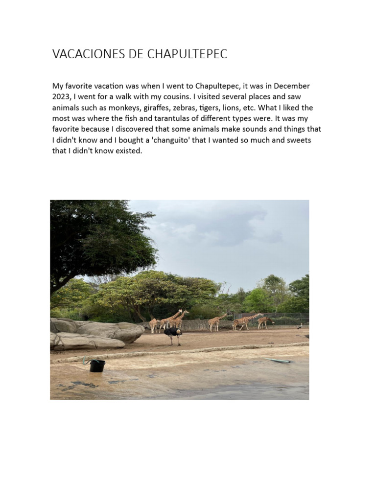 Vacaciones de Chapultepec | PDF