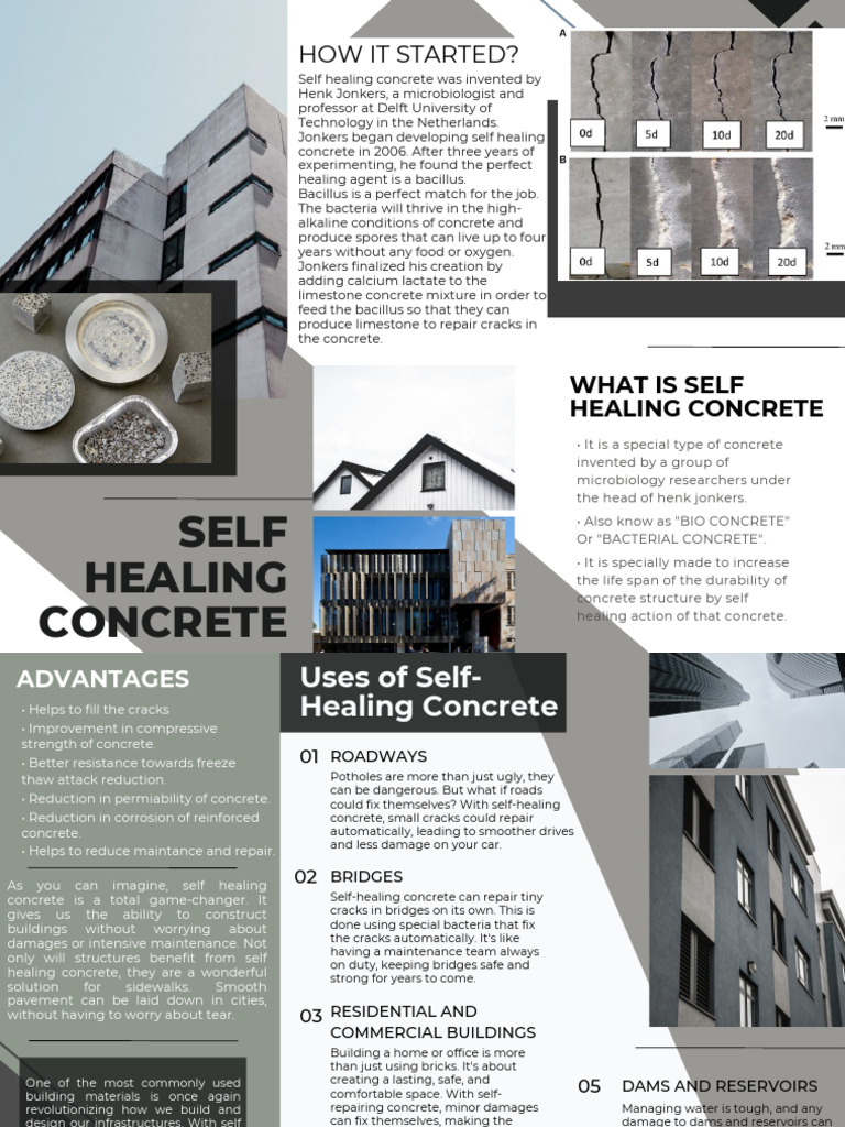 Brochure Self-Healing Concrete | PDF | Concrete | Home & Garden