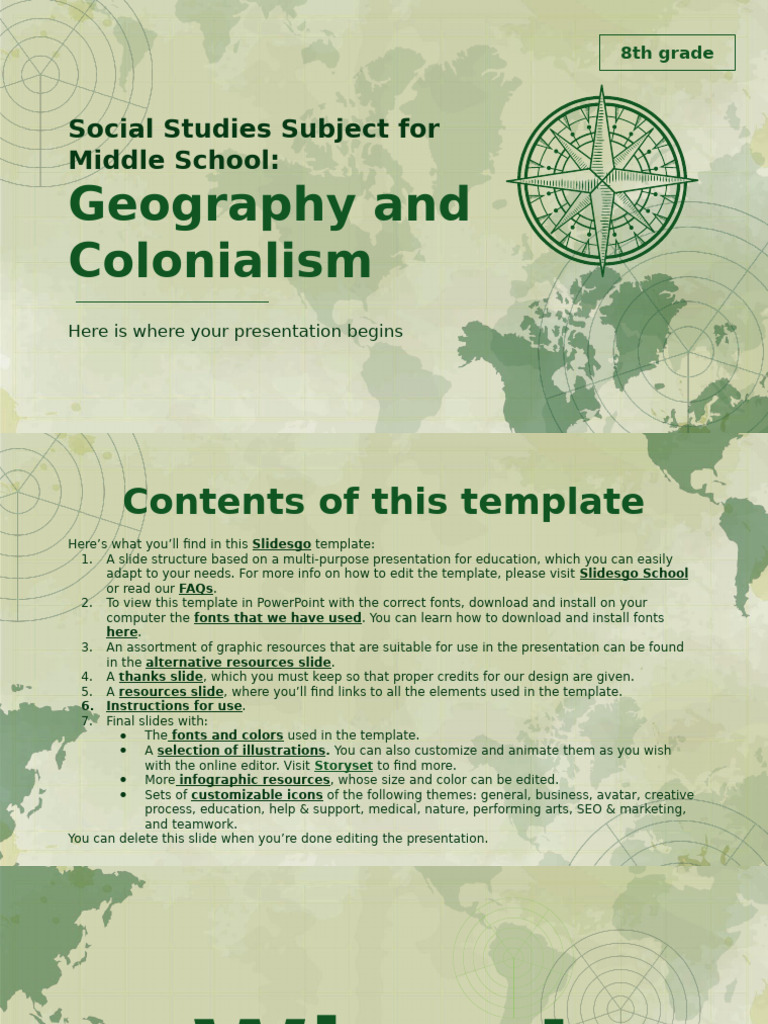 Social Studies Subject For Middle School - 8th Grade - Geography and ...