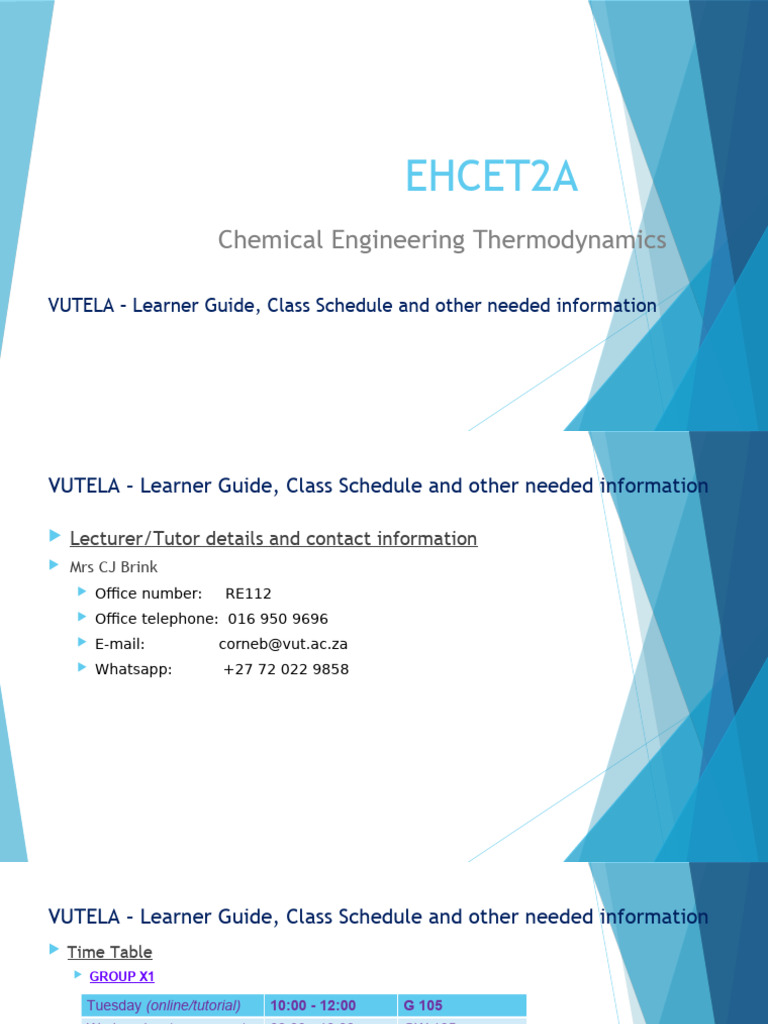 VUTELA - Learner Guide, Class Schedule and Other Needed Information | PDF