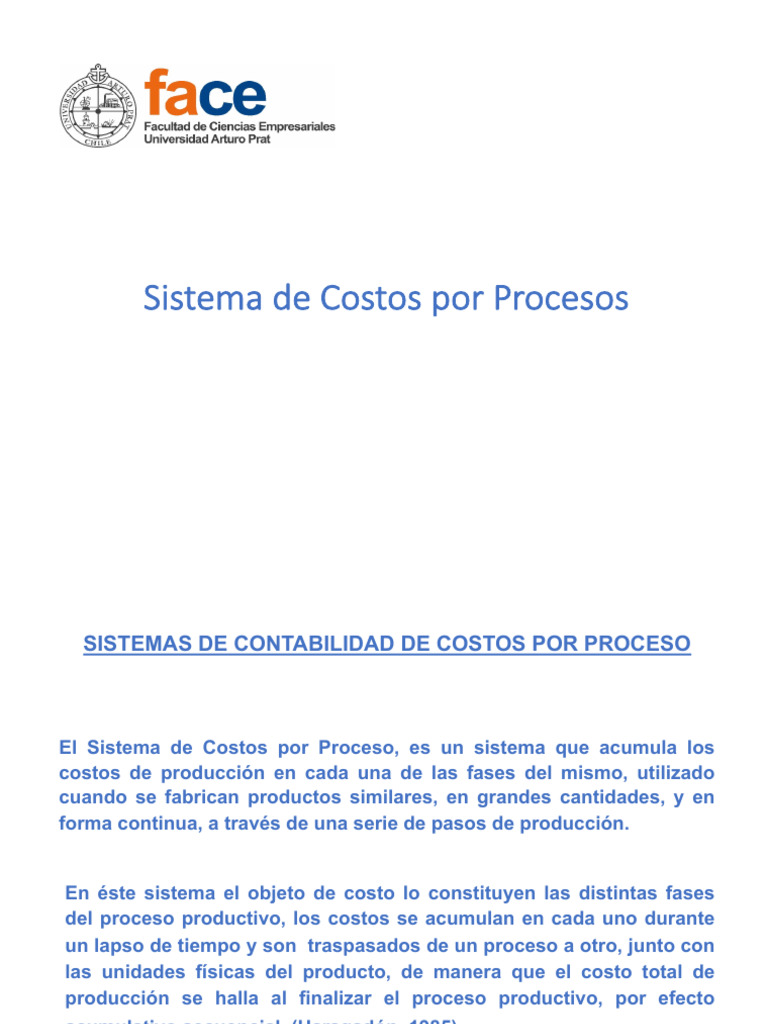 Costos Por Procesos | PDF