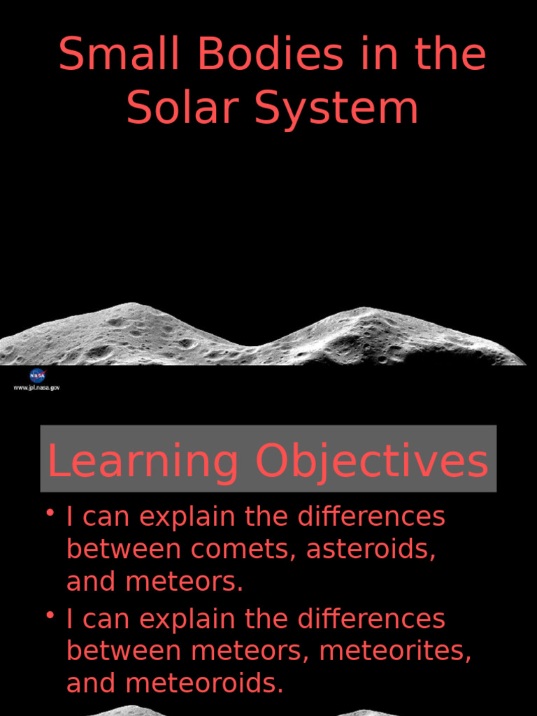 Small Bodies Asteroids and Comets and Meteors | PDF