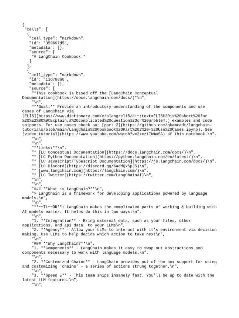 LangChain Cookbook Part 1 - Fundamentals - Ipynb | PDF