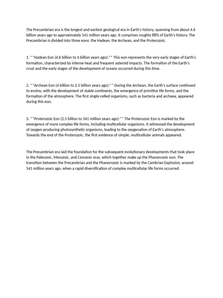 The Precambrian | PDF