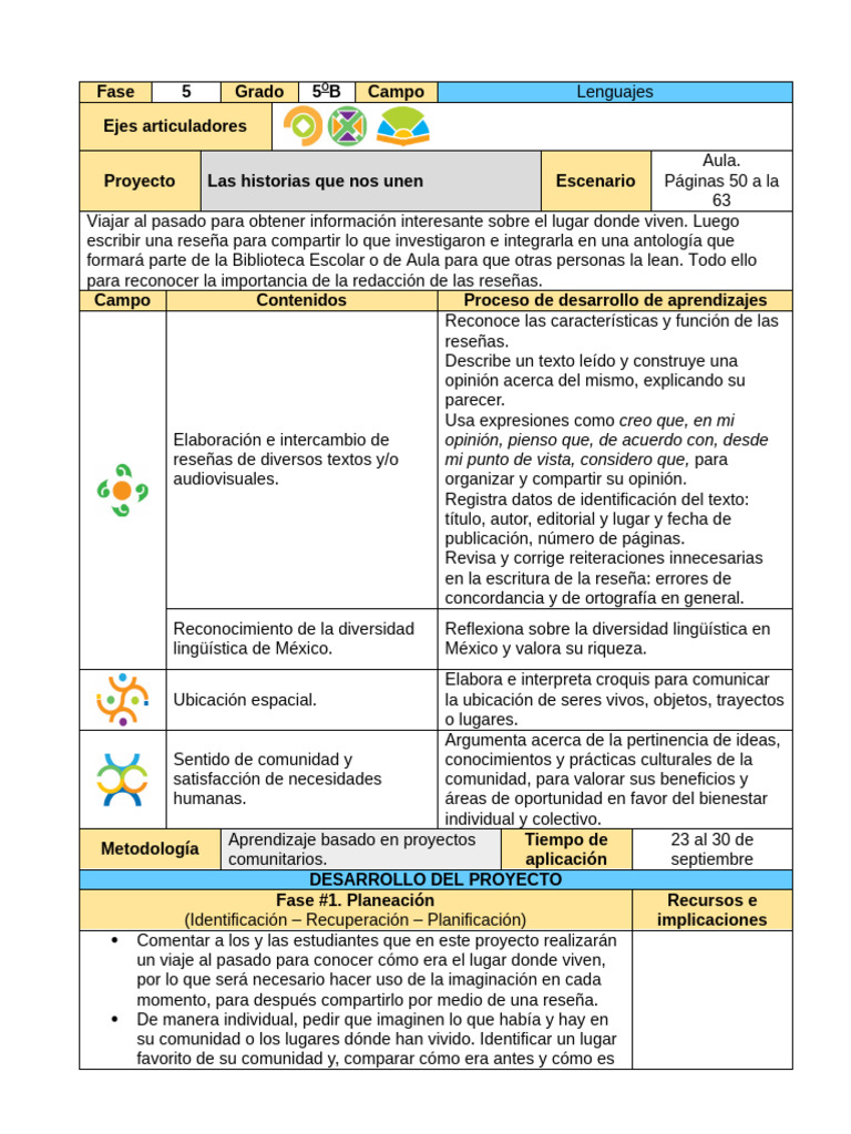 5to Grado Septiembre - 08 Las Historias Que Nos Unen (2024-2025) | PDF