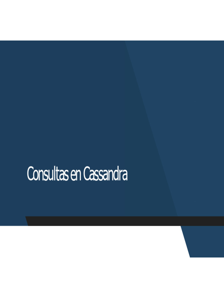 NoSQL - Cassandra - Consultas - CQL 2023 | PDF
