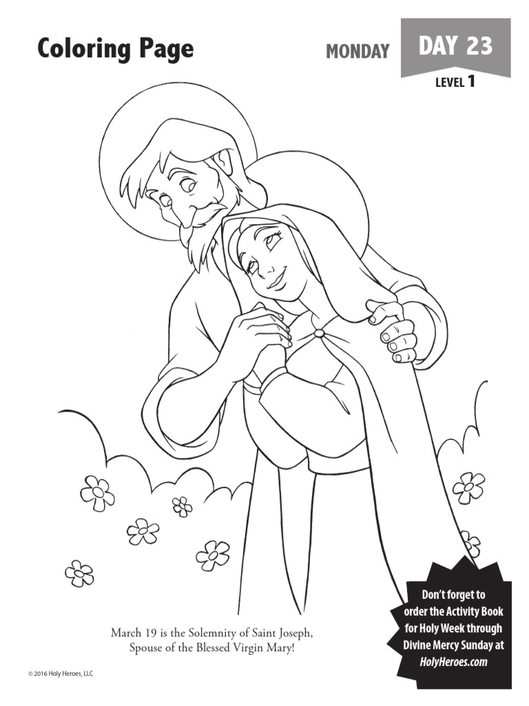 Coloring Page MONDAY DAY 23 Holy Heroes Holyheroes | PDF Coloring Page MONDAY DAY 23 Holy Heroes Holyheroes | PDF
