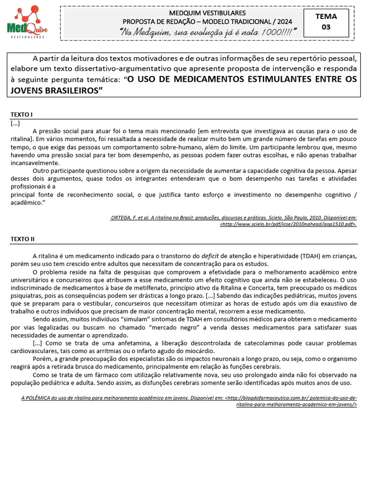 Tema Tradicional 03 - o Uso de Medicamen - 1712349263 | PDF