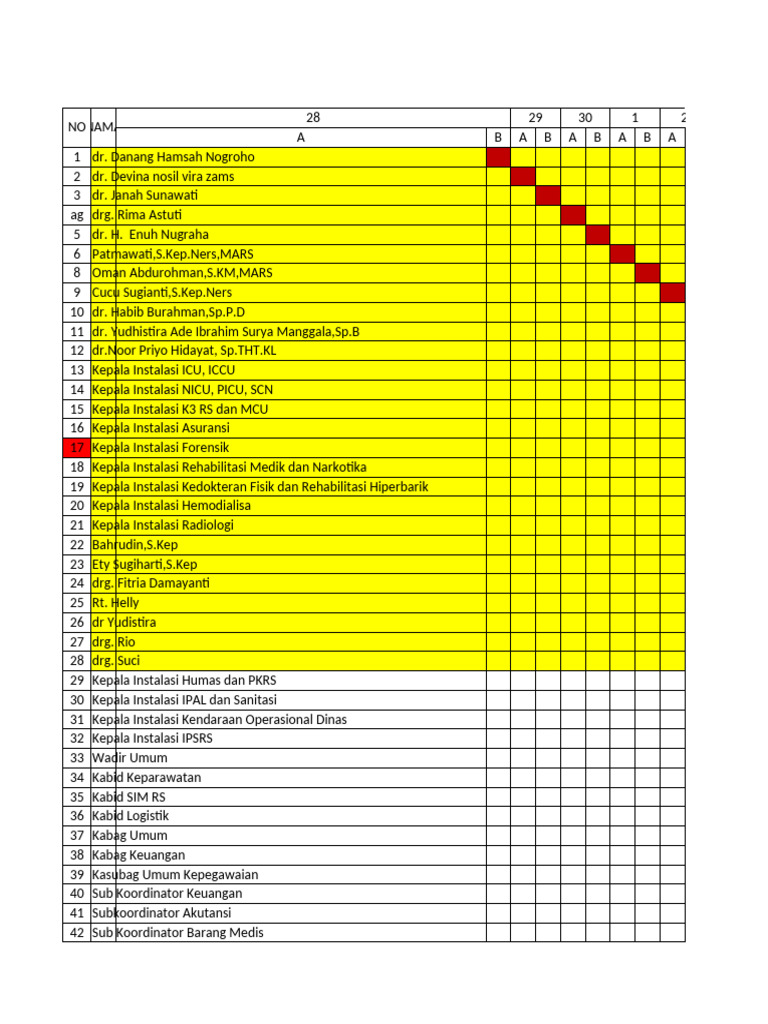 Jadwal Dinas MOD Nopember 2023 New | PDF