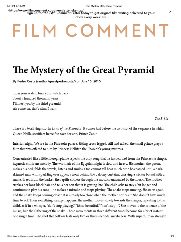 The Mystery of The Great Pyramid Pedro Costa | PDF