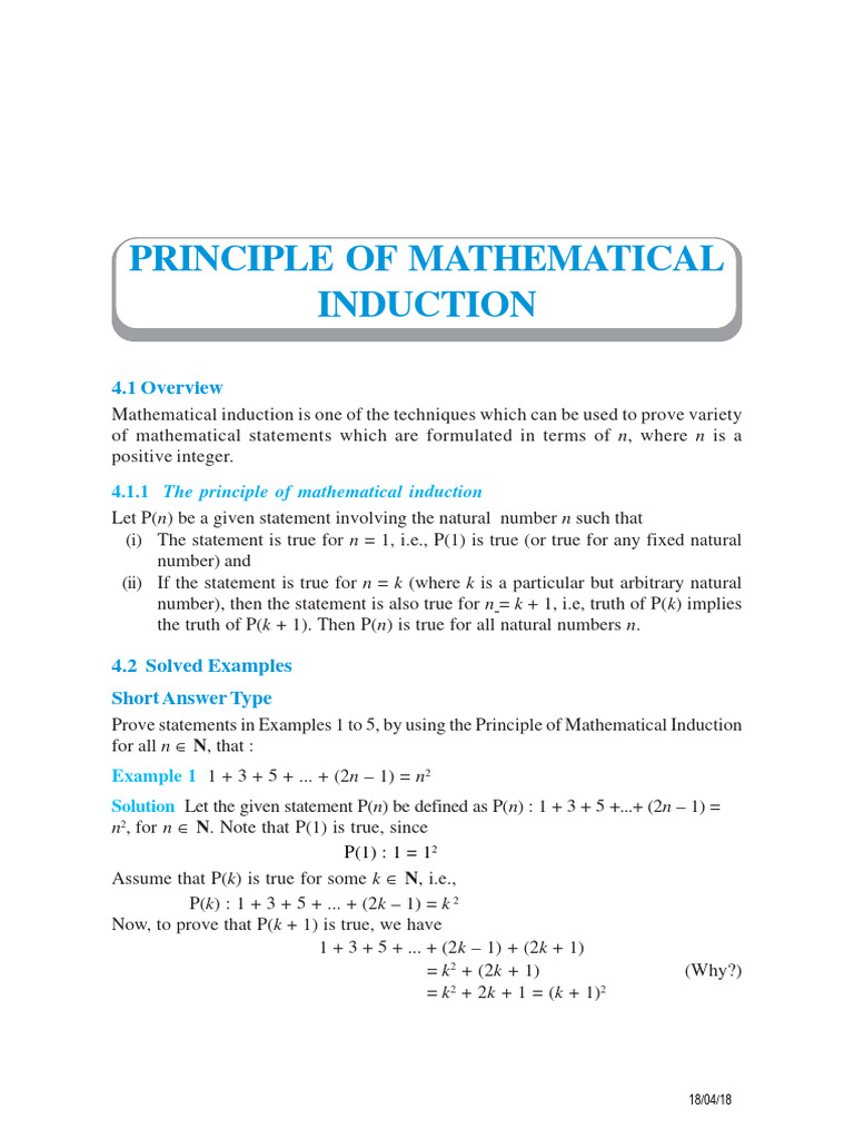 Mathematical Induction Notes | PDF