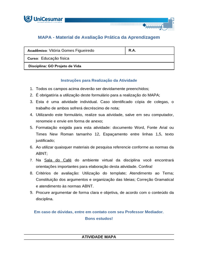 Atividade Mapa 1 | PDF