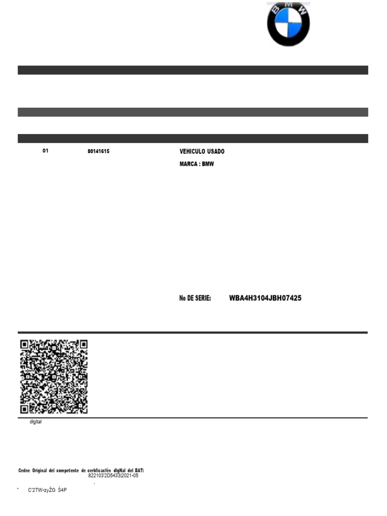 BMW FACTURA | PDF | BMW | Fabricantes de vehículos de motor de Alemania