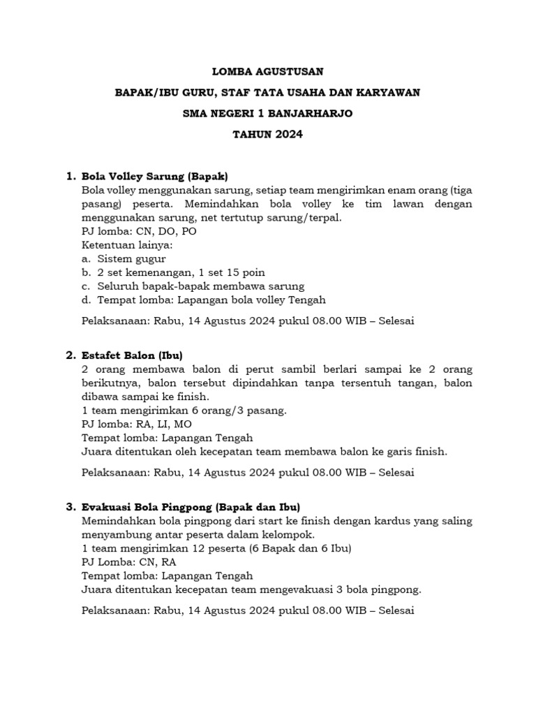 Lomba Agustusan | PDF
