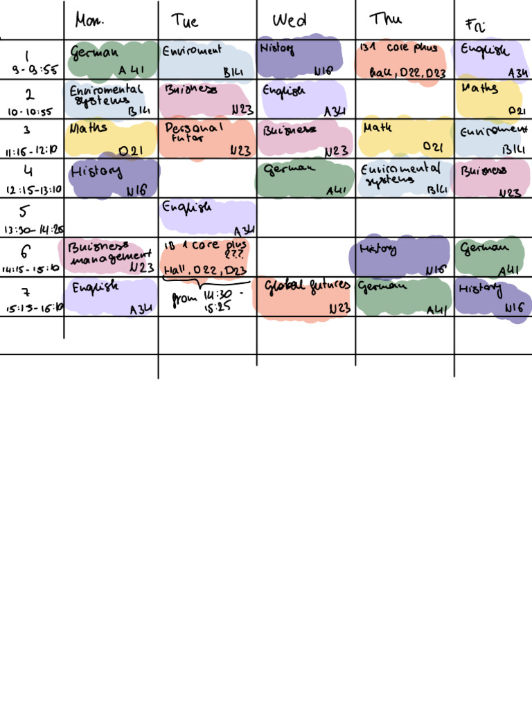 IB1 Timetable | PDF