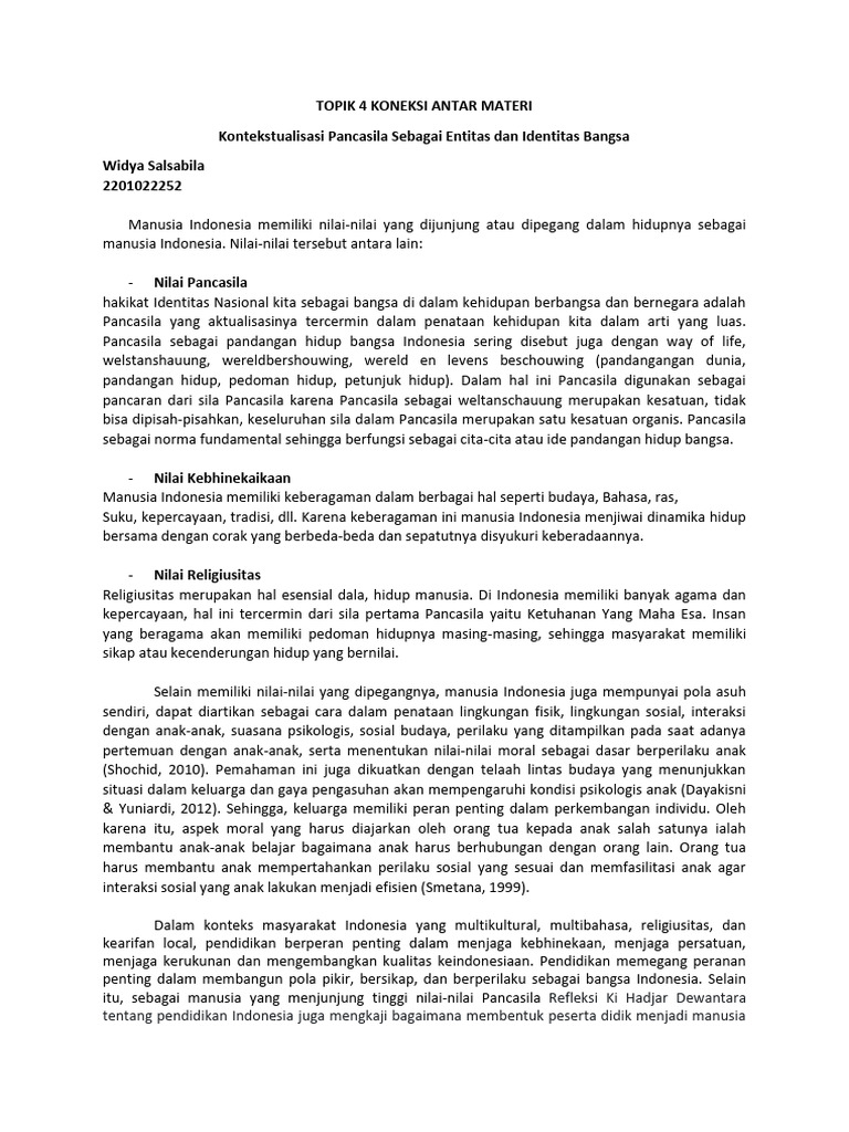 Widya Salsabila - FPI - Topik 4 - Koneksi Antar Materi | PDF