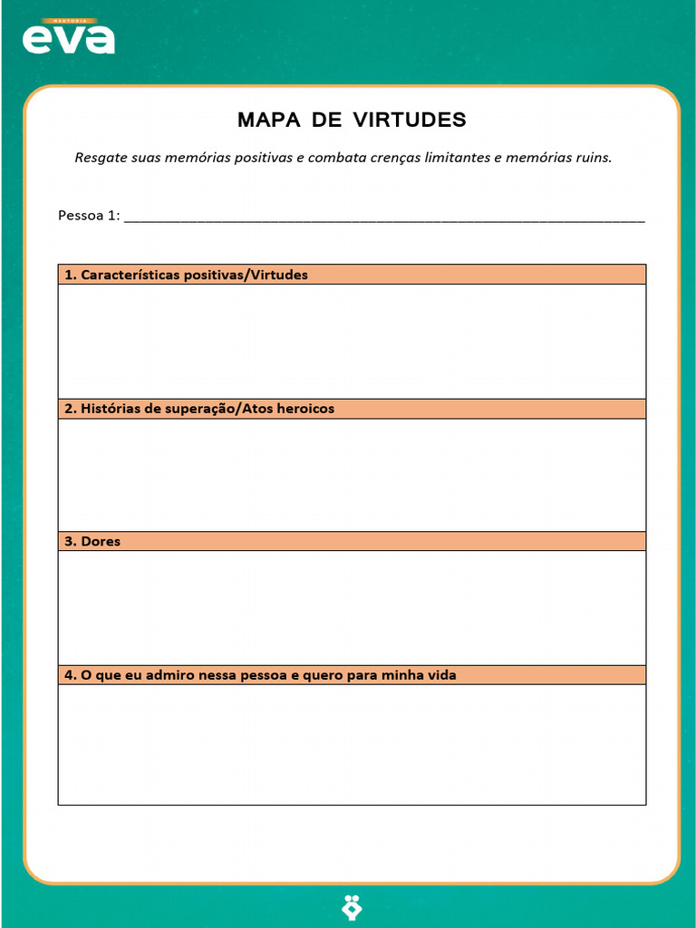 Mentoria EVA - Ferramenta - Mapa de Virtudes | PDF