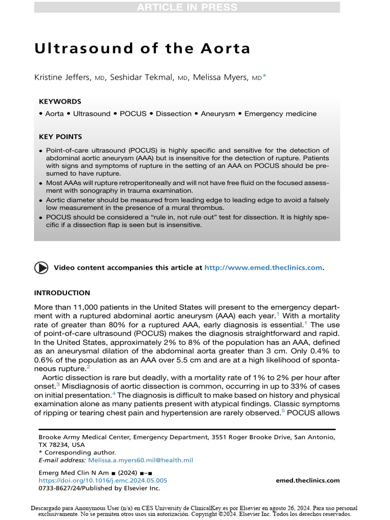 6 Ultrasound of the Aorta | PDF