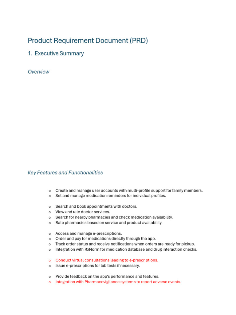 Summary Product Requirement Document | PDF