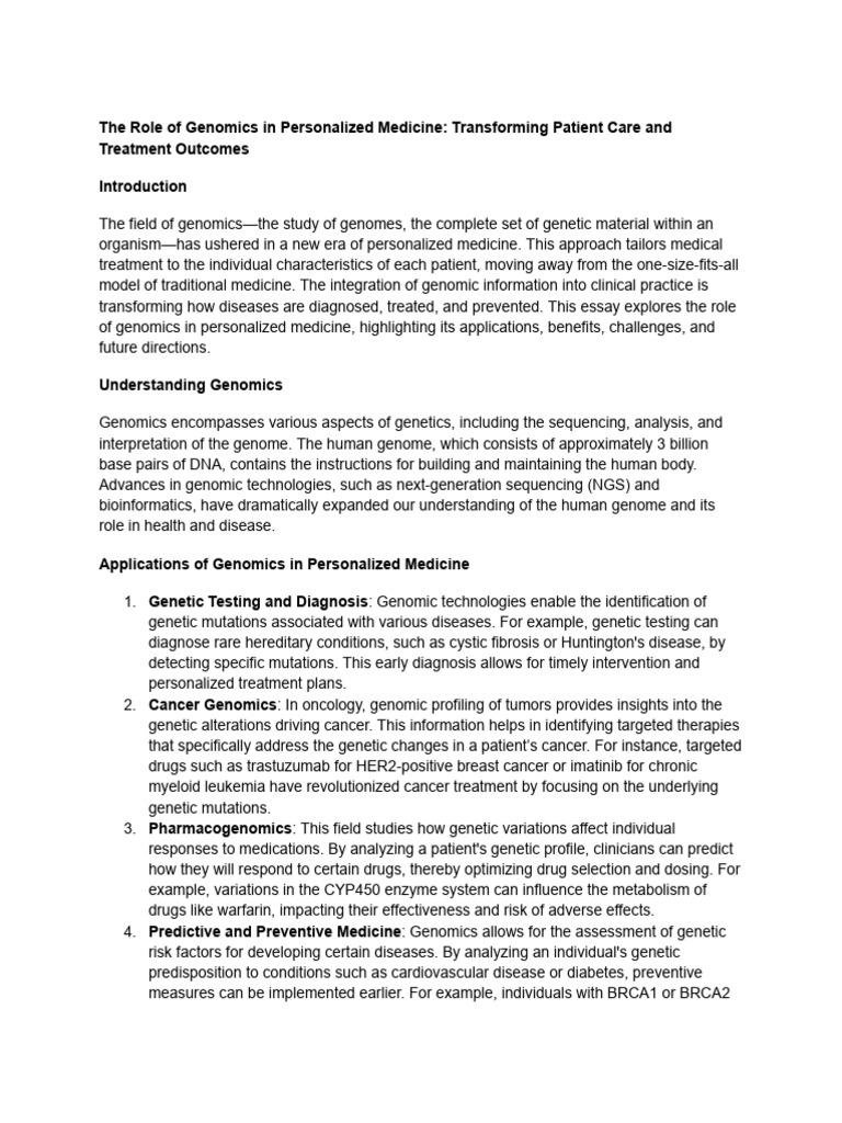 The Role of Genomics in Personalized Medicine_ Transforming Patient ...