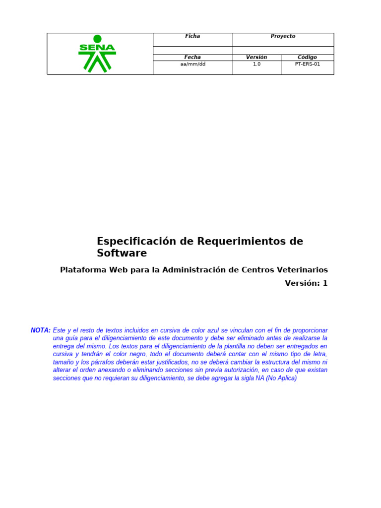 Formato de Especificación de Requerimientos de Software | PDF | Blog | Informática