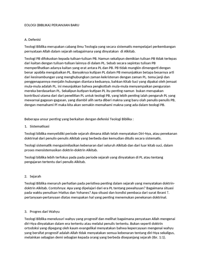 Teologi PB | PDF