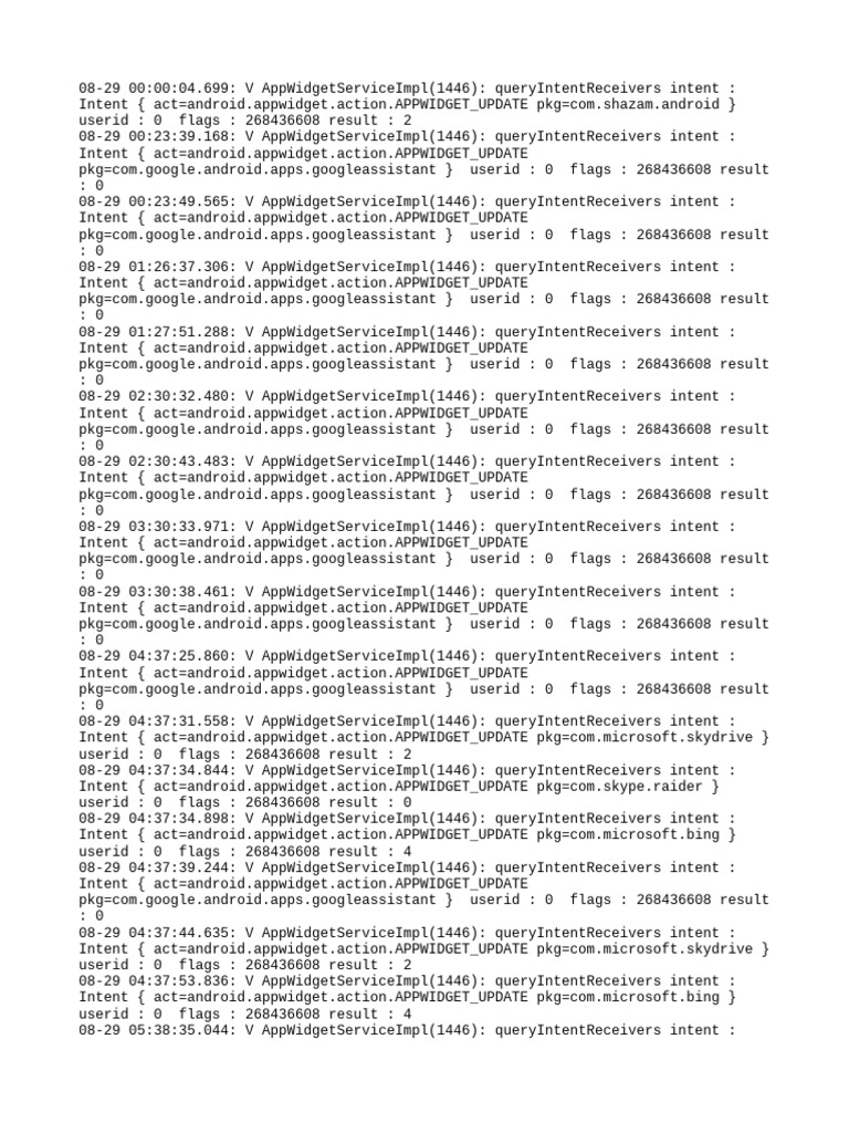 Appwidget History Log1 | PDF